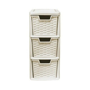 Mini 3 & 4 Plastic Rattan Drawer Storage Tower Unit Office Desk Tablet ...